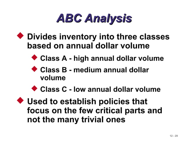 Inventory control (management) | PPT | Business | Business and Finance