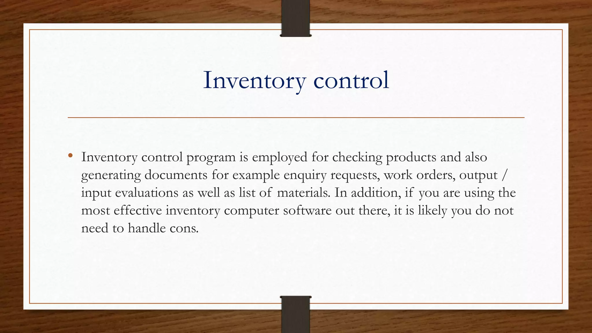 Inventory control | PPTX