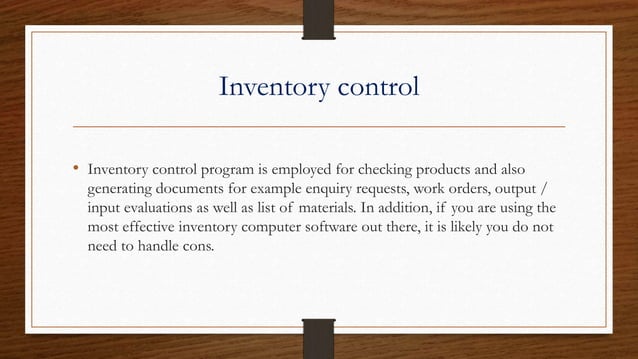 Inventory control | PPTX