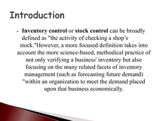 inventory control methods | PPTX