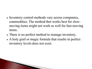 inventory control methods | PPTX