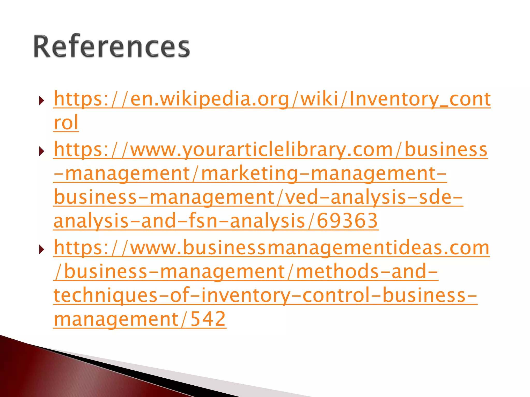 Inventory control for community pharmacy- ABC,VED,EOQ,Lead time ...