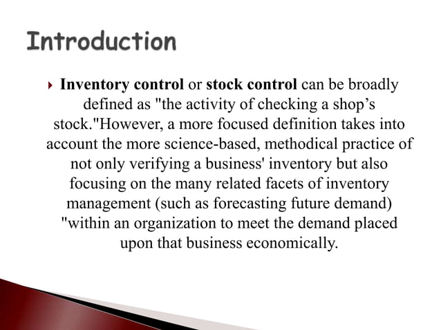 Inventory control for community pharmacy- ABC,VED,EOQ,Lead time ...