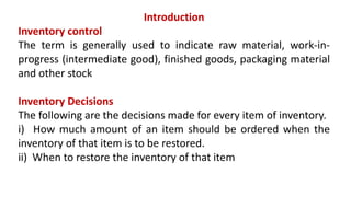 Inventory control | PPT