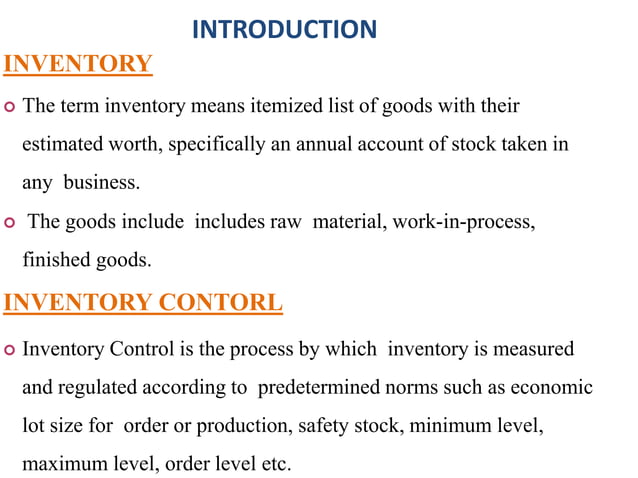 Inventory control | PPT