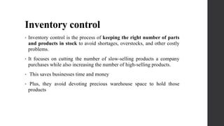 Inventory Control.pptx | Logistics | Business