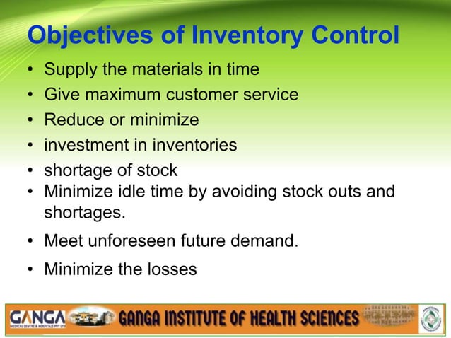 INVENTORY CONTROL.pptx | Logistics | Business