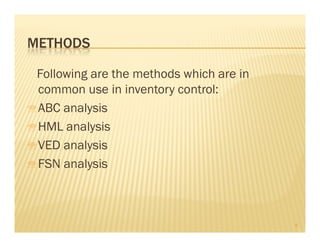 Inventory Management or Inventory Control | PDF