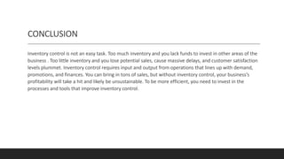 INVENTORY CONTROL- TYPES, SELECTIVE INVENTORY TECHNIQUES,.pptx