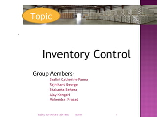 Inventory Control Final Ppt | PPT