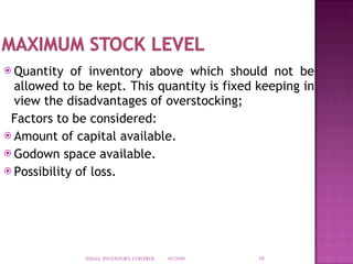 Inventory Control Final Ppt | PPT