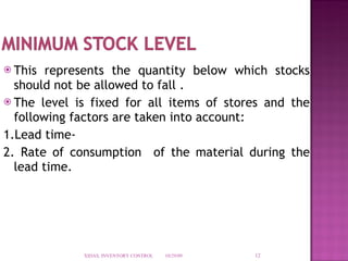 Inventory Control Final Ppt | PPT