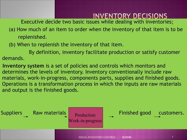 Inventory Control Final Ppt | PPT