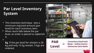 Inventory control processess in food industry. | PPTX