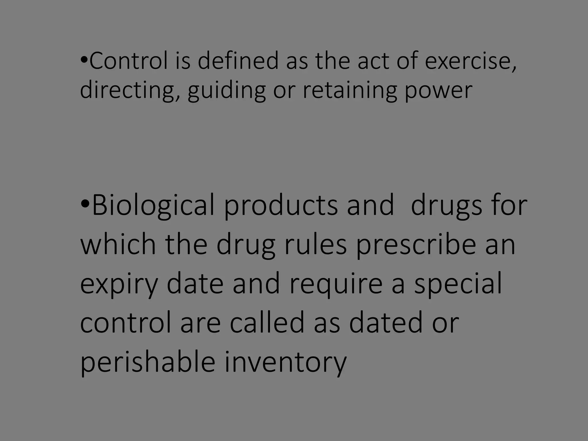 Inventory Control In Hospital Control Of Dated Or Perishable Inventory Pptx