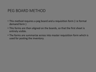 Inventory control in hospital (control of dated or perishable inventory ...