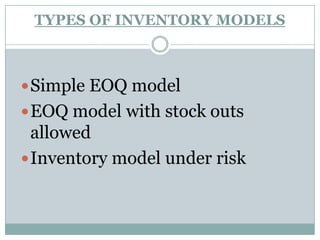 Inventory control & management | PPTX