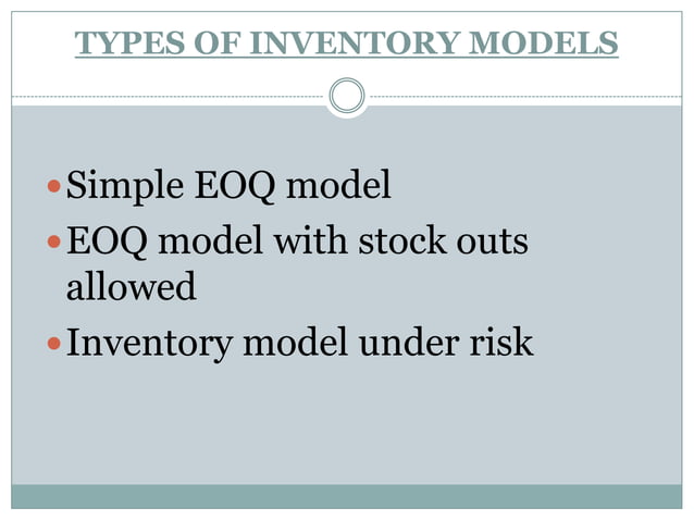 Inventory control & management | PPTX