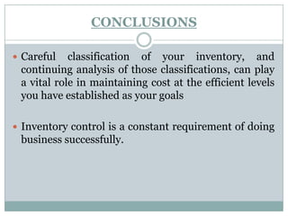 Inventory control & management | PPTX