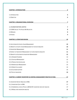Inventory & Control Management at Runner Motors Ltd.pdf | Automotive ...