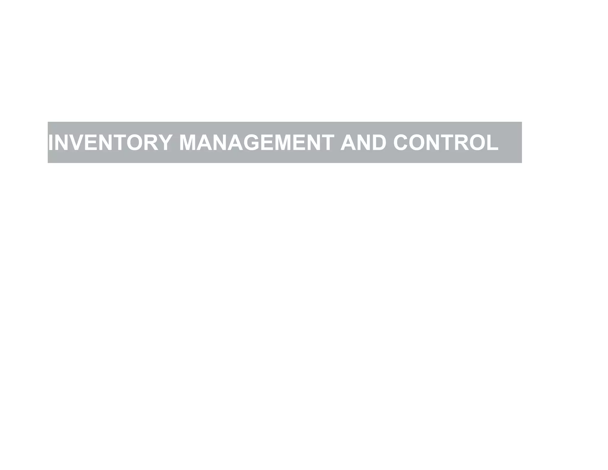 Inventory management control for Store | PPT