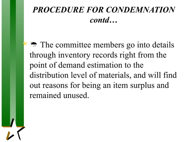 INVENTORY CONTROL and condemnation procedure in nursing management ...
