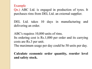 Basic Concept of Inventory Control, Safety Stock | PPTX