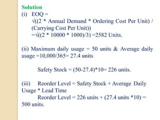 Basic Concept of Inventory Control, Safety Stock | PPTX