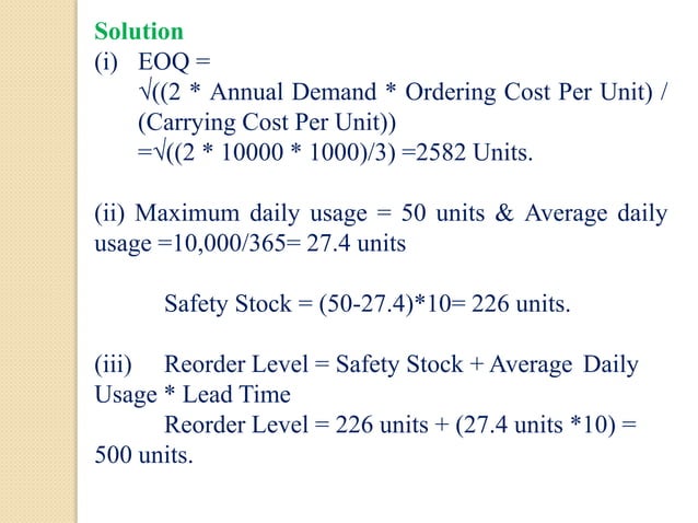 Basic Concept of Inventory Control, Safety Stock | PPTX