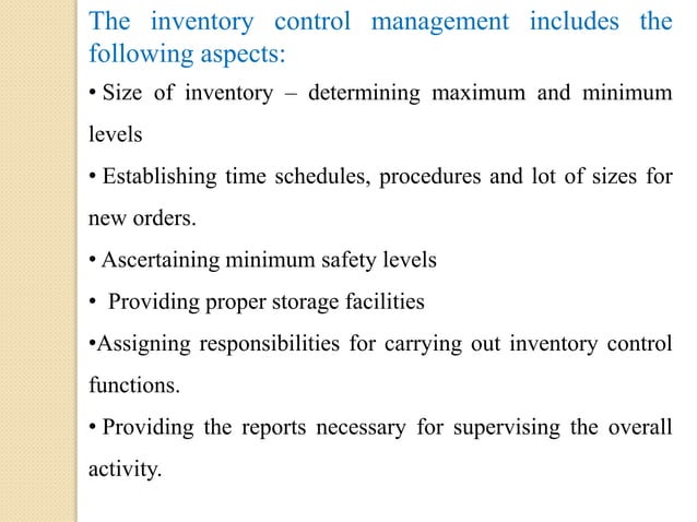 Basic Concept of Inventory Control, Safety Stock | PPTX