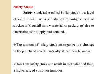 Basic Concept of Inventory Control, Safety Stock | PPTX