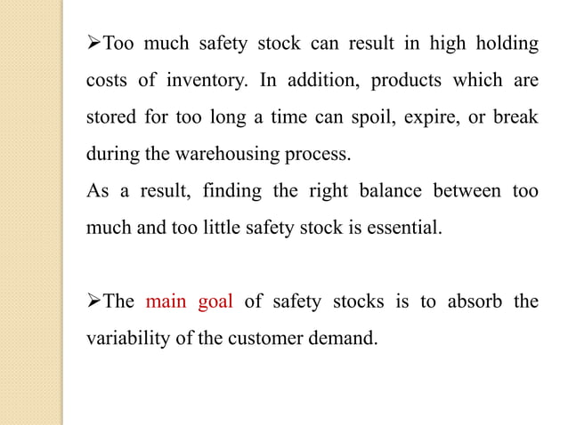 Basic Concept of Inventory Control, Safety Stock | PPTX