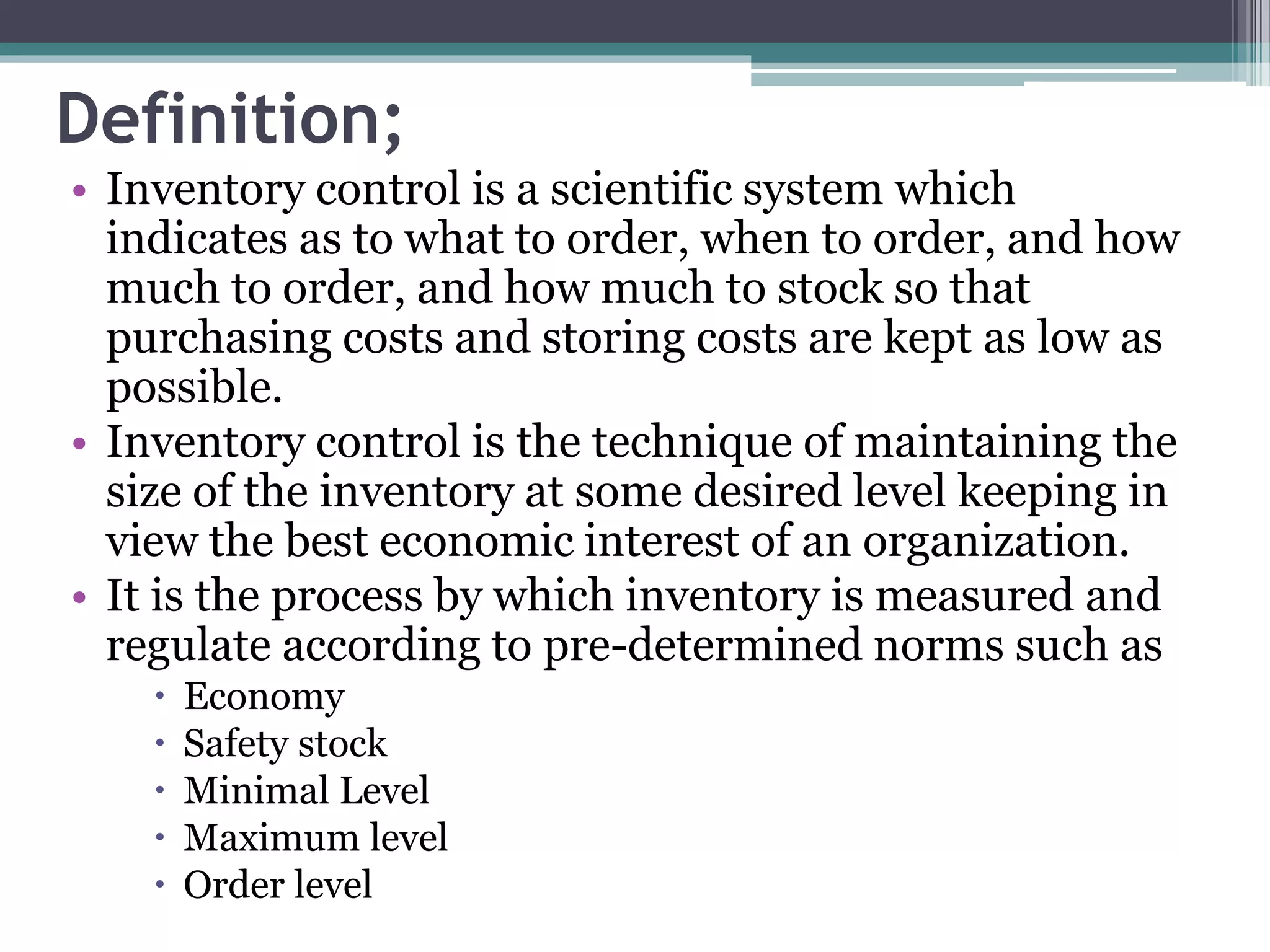 Inventory control Seminar Hospital Inventory | PPTX