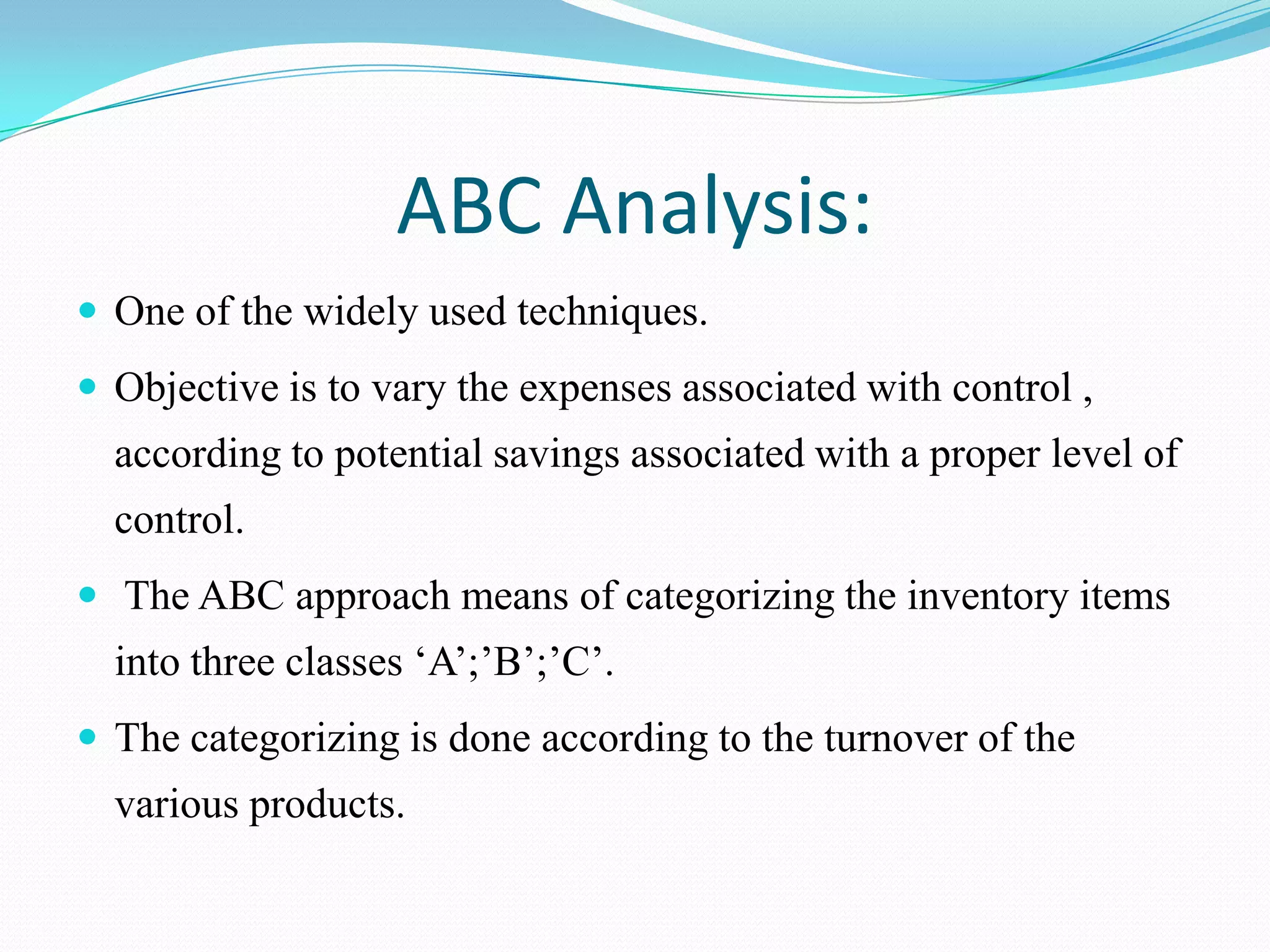 Inventory control techniques | PPT | Free Download