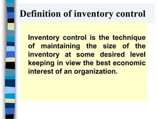 Inventory controltechniques ppt by ann | PPTX