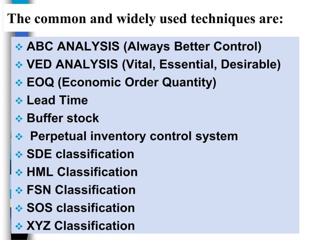 Inventory controltechniques ppt by ann | PPTX | Logistics | Business