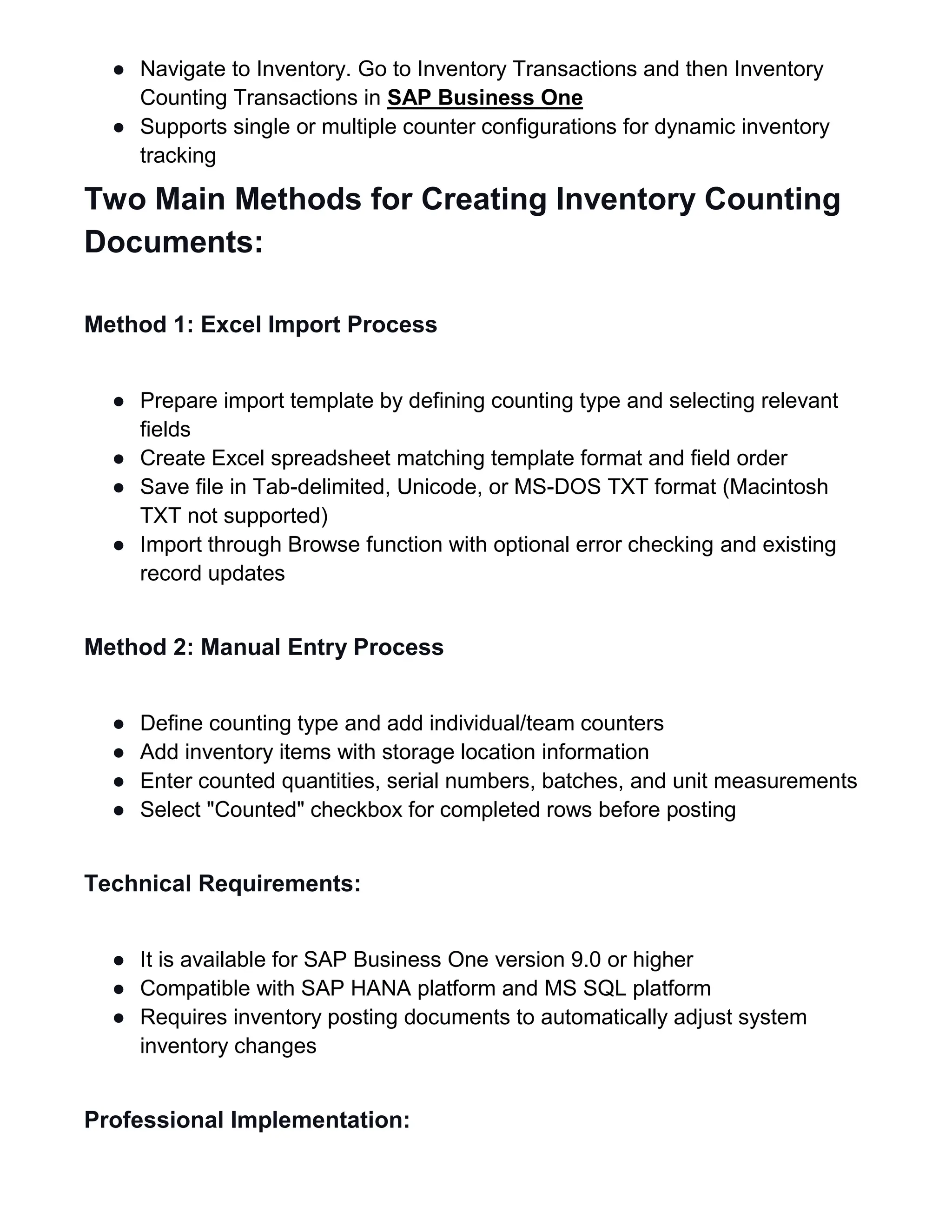 Inventory Counting and Tracking in SAP Business One | PDF