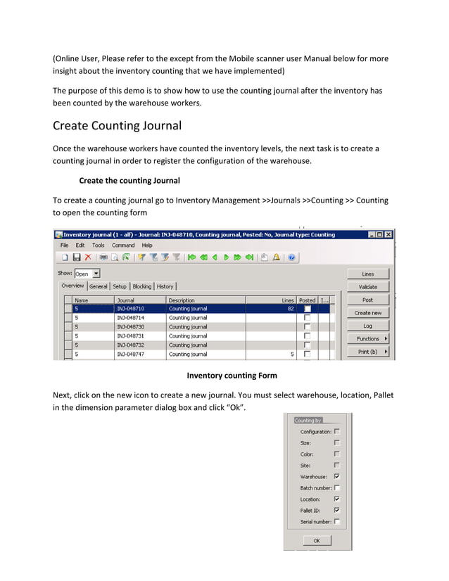 Inventory counting using Dynamics AX | PDF