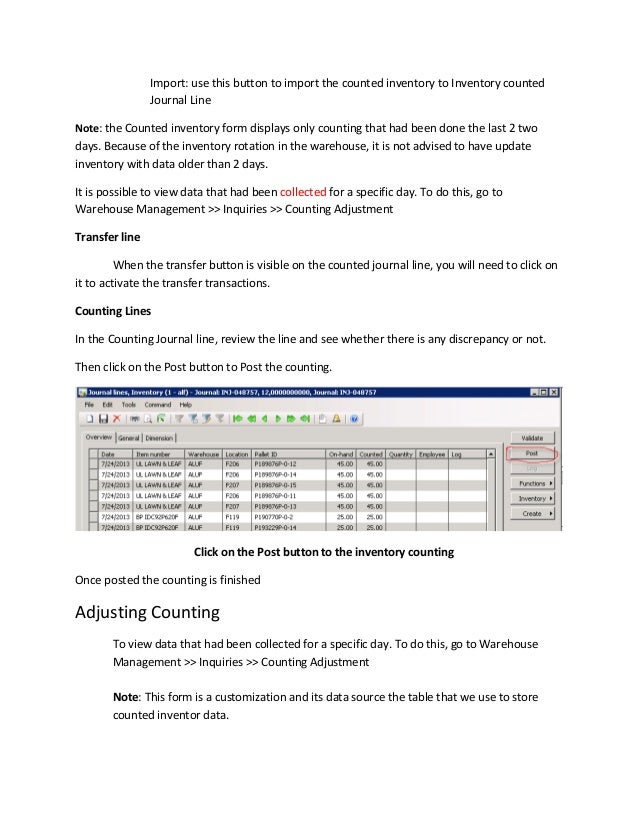 Inventory counting using Dynamics AX