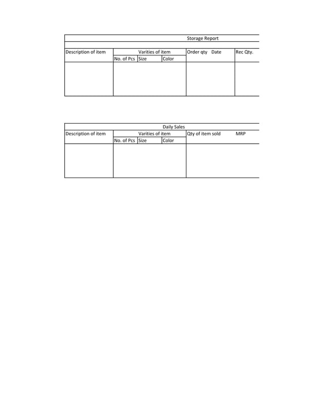 Inventory forms | XLSX