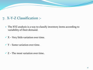 INVENTORY MANAGEMENT AND CONTROL, SALE FORCASTING, BUDGET AND COST ...