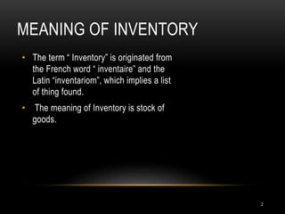 Inventory Management | PPTX