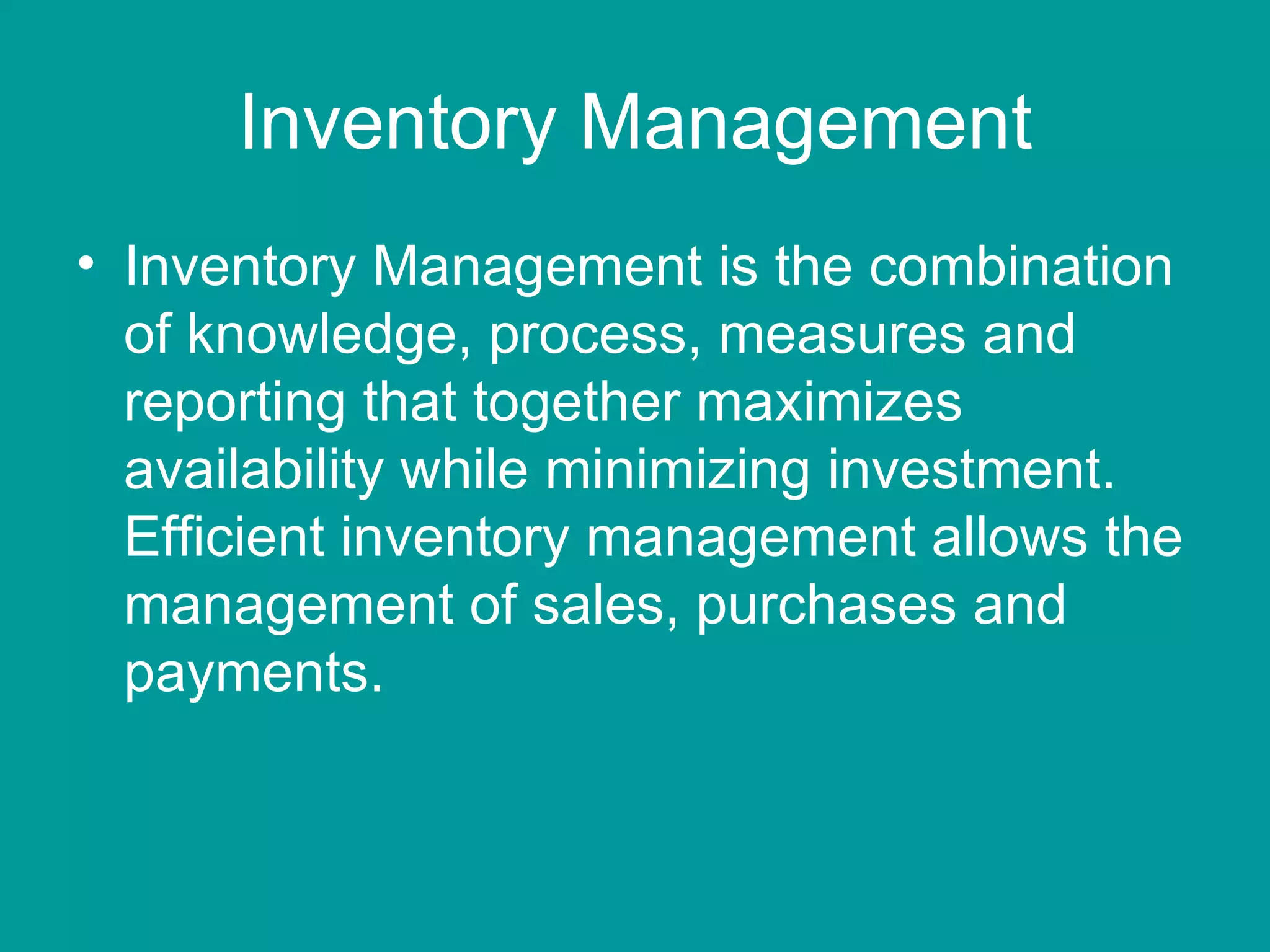 Inventory management | PPT | Logistics | Business
