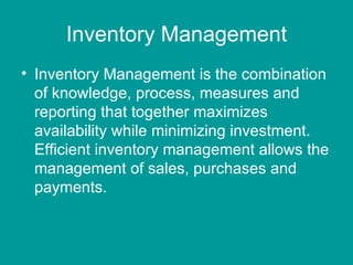 Inventory management | PPT | Logistics | Business