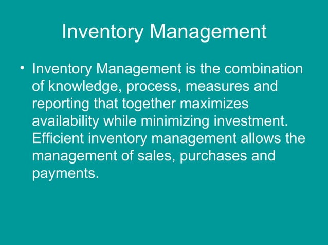 Inventory management | PPT | Logistics | Business