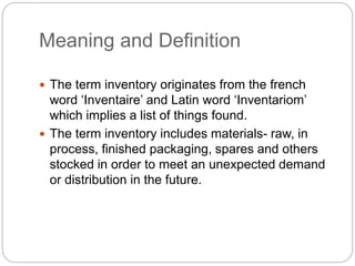 Inventory management | PPTX