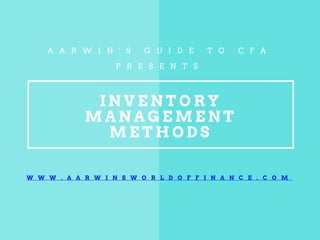 Inventory management - CFA Level 1 | PDF