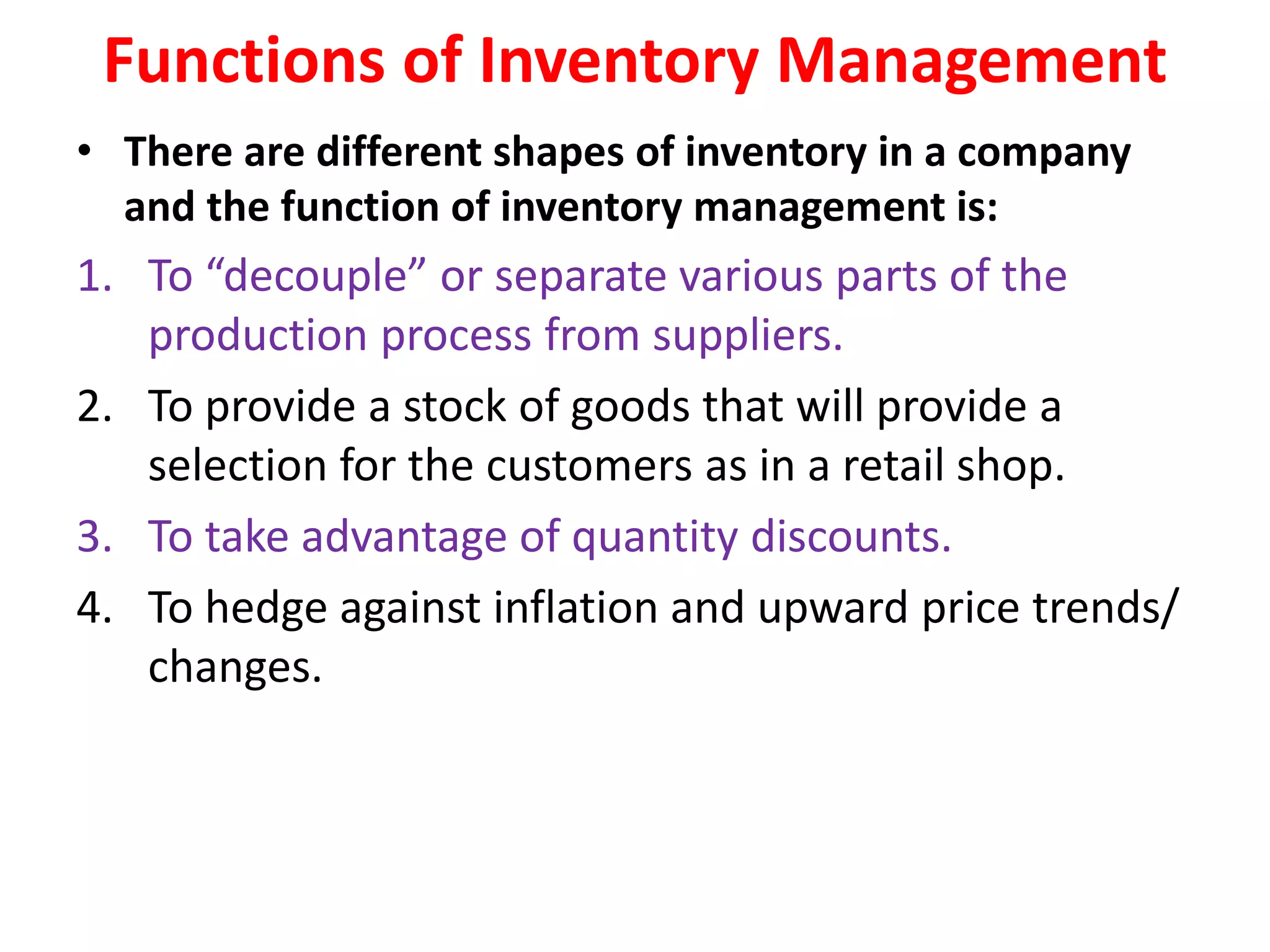 Inventory management | PPTX