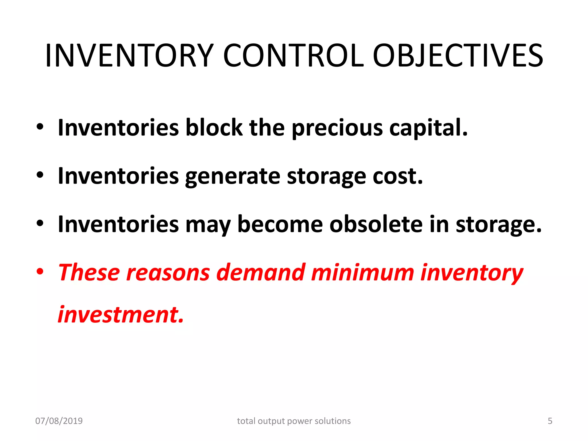 INVENTORY MANAGEMENT IN A TPS SECTION. | PDF