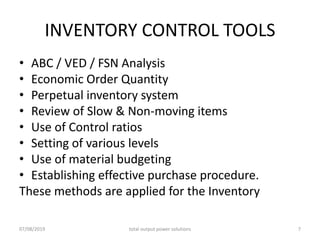 INVENTORY MANAGEMENT IN A TPS SECTION. | PDF